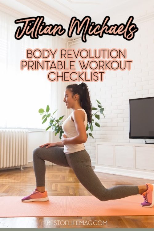 Jillian Michaels Body Revolution Printable Workout Checklist - Phase 1