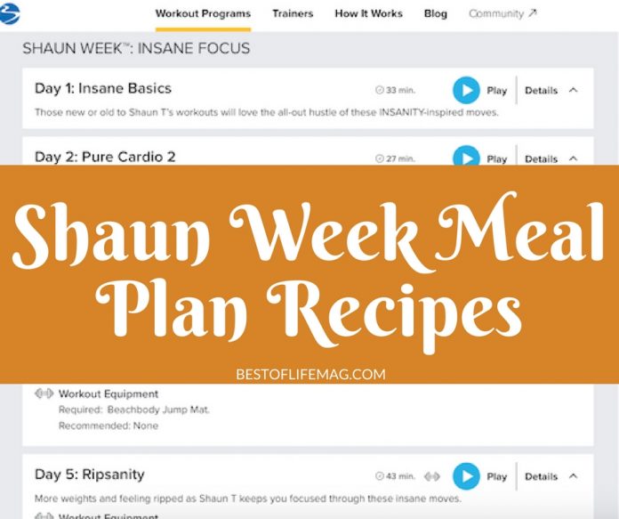 Shaun Week Meal Plan Recipes - The Best of Life Magazine