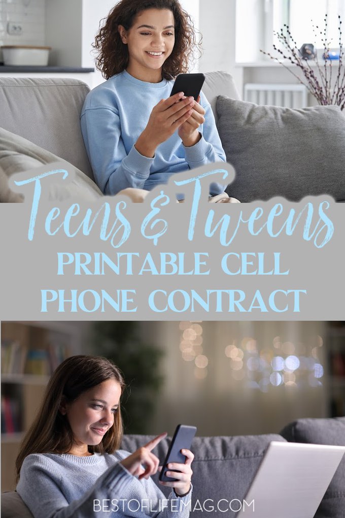 Printable Cell Phone Contract for Tweens and Teens - Best of Life Mag