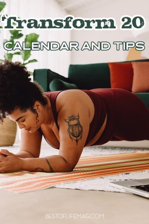 Transform 20 Calendar Schedule and Workout Tips