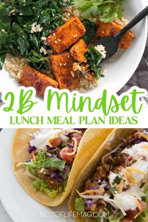 2B Mindset Meal Plan Ideas for Lunch - The Best of Life Magazine