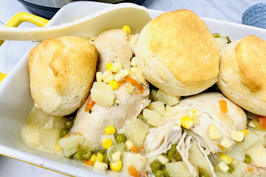 Chicken Pot Pie with Biscuits (No Crust Required!) - Best of Life Mag
